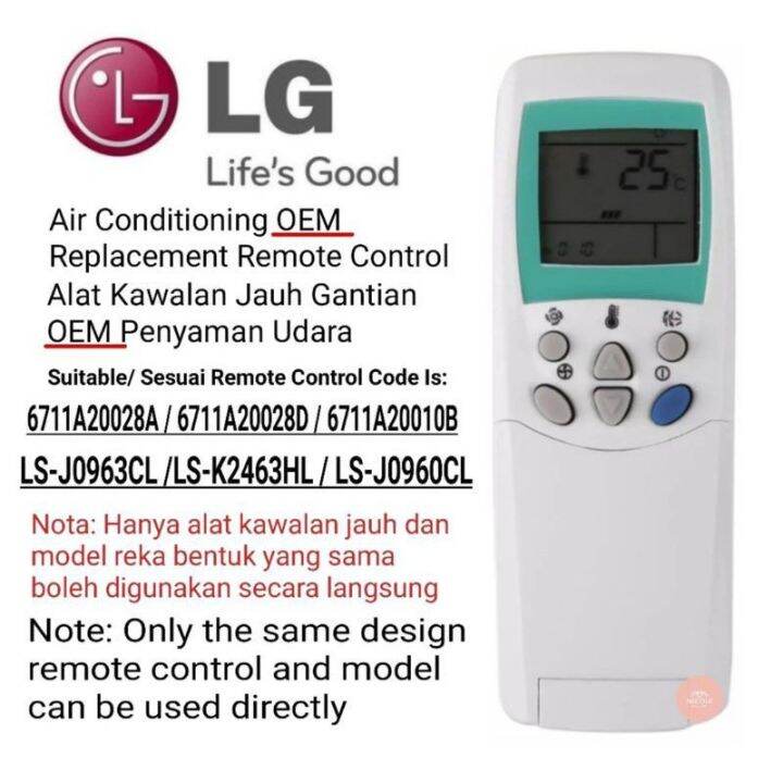 LG Air Conditioning Replacement Remote Control 6711A20028A 6711A20028D ...