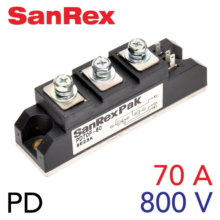 SanRex ไทริสเตอร์ โมดูล Thyristor/SCR Power Module 70A 800V (PD70F80) | Lazada.co.th