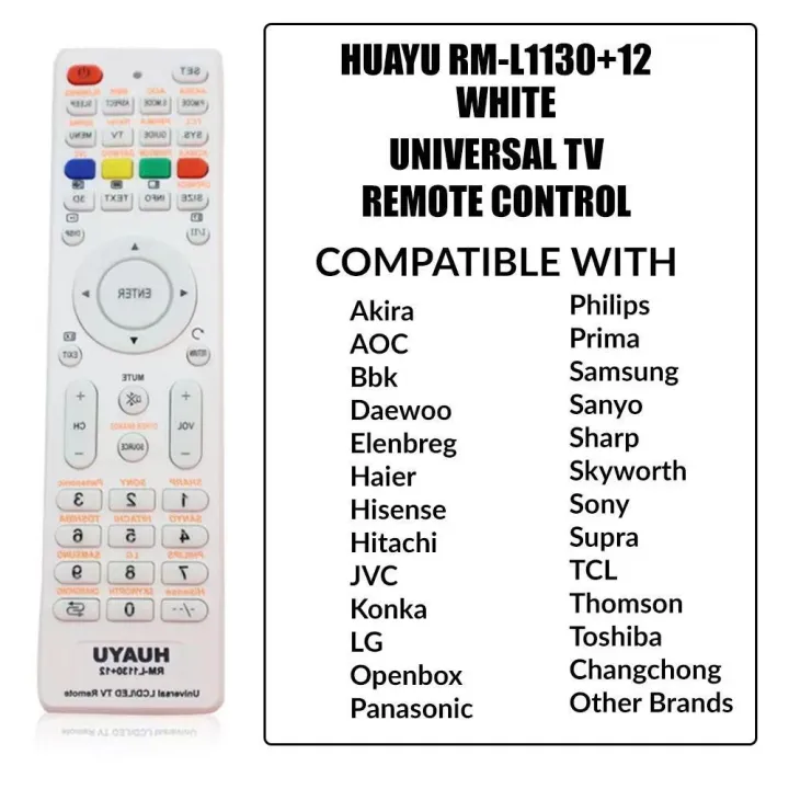 Huayu RM L1130+12 LEDLCD Universal TV Remote Control | Lazada PH