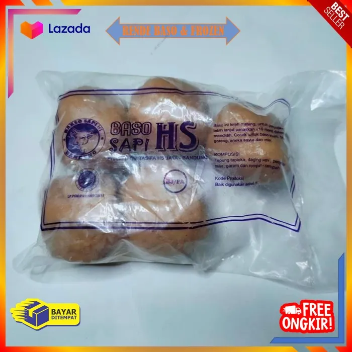 Baso Sapi HS Bandung Jumbo Pedas Isi 5 butir Rasa daging sapi | Lazada ...