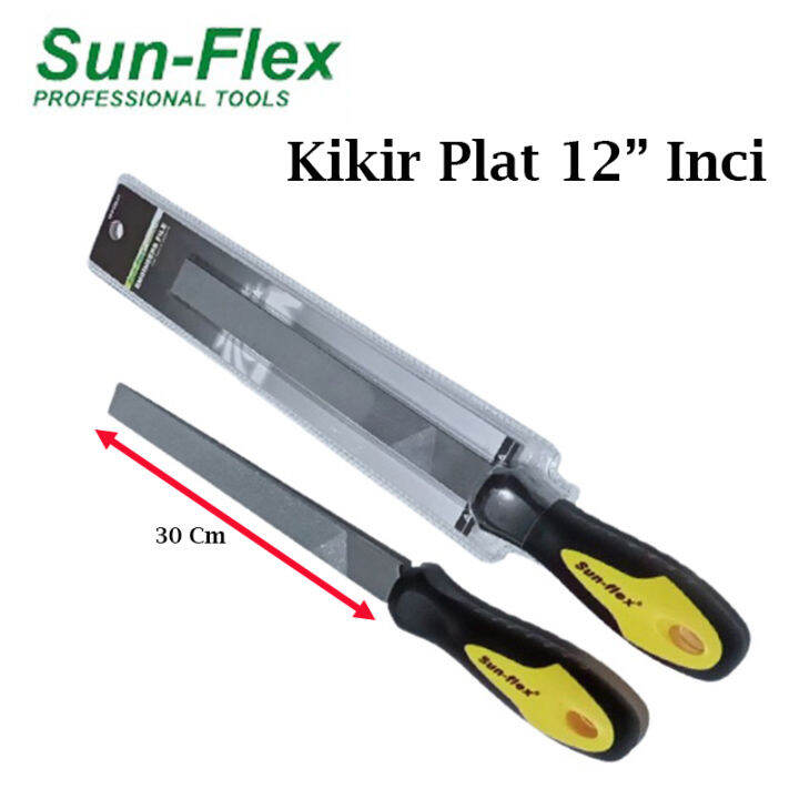 SUNFLEX Kikir Besi Flat 30 Cm / Kikir Gepeng Ukir Kayu dan Plat Besi / Kikir Plat Rata 12" Kasar ...
