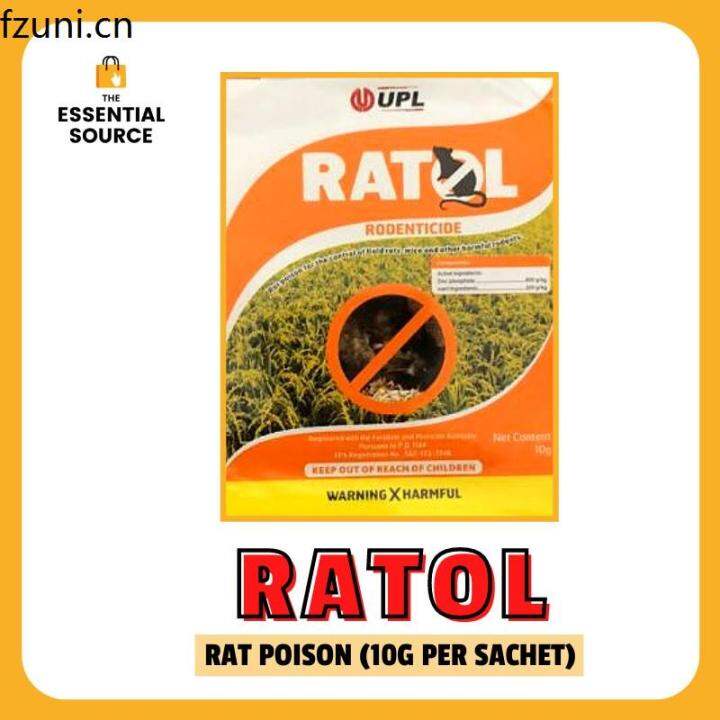 RATOL Rat Poison Rat Killer Rodenticide Pest Control 10g (sachet ...