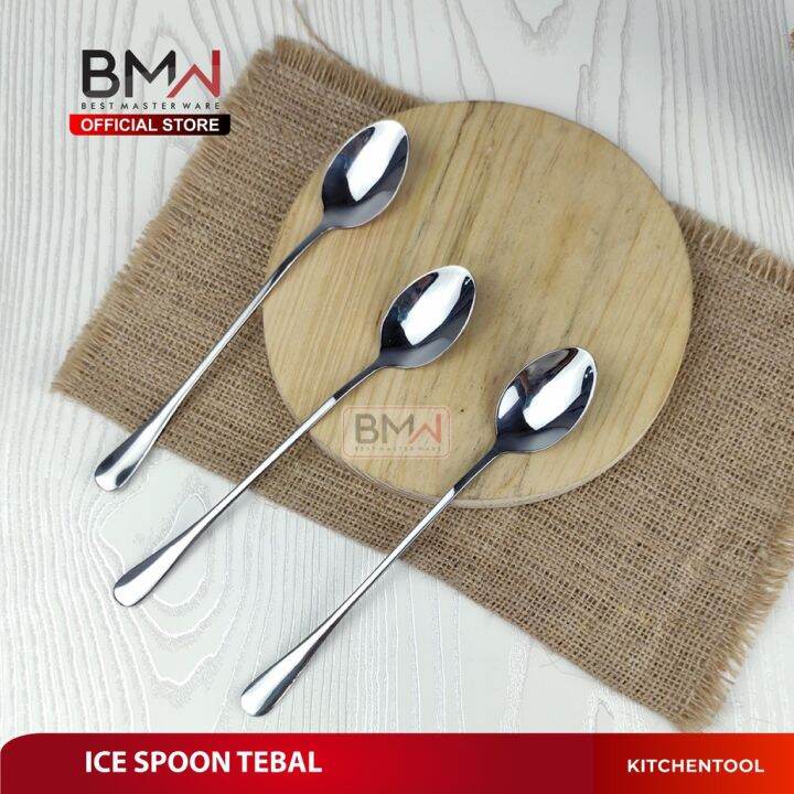 BMW Kitchen Ware - Sendok Teh Panjang Ice Spoon Stainless Steel Tebal | Lazada Indonesia