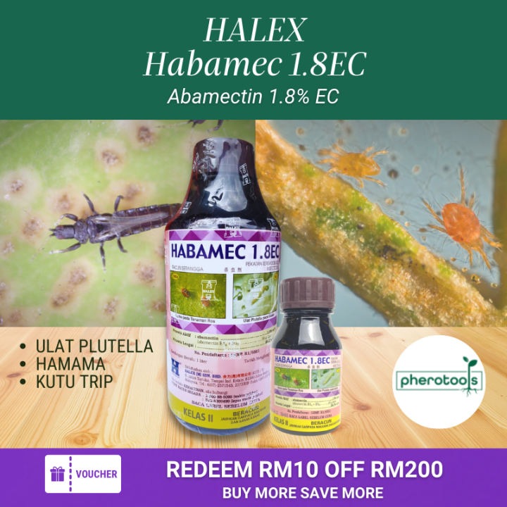 Pherotools Halex HABAMEC 1.8 EC (250ML/1L) Abamectin Racun Serangga Hama Ulat dan Kutu Thrip ...