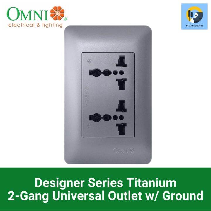 Ships immediately Omni Titanium Designer Series 2 Gang Universal Outlet ...