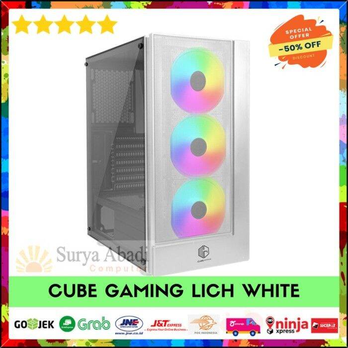 CUBE GAMING LICH WHITE CASING PC GAMING ATX MATX ITX | Lazada Indonesia