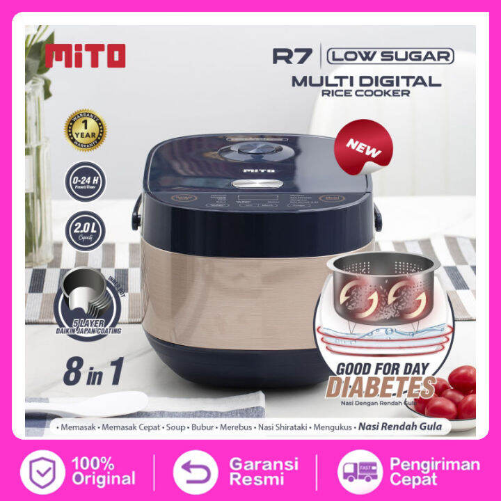 Mito Low Carbo Multi Digital Rice Cooker R7 2 Liter 8in1 Low Sugar ...