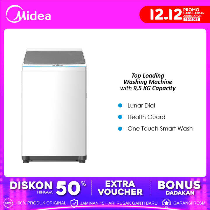 Midea Top Load Washing Machine 9.5 kg - MA100W95 | Lazada Indonesia