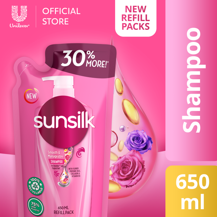 NEW Sunsilk Pink Smooth & Manageable 650ML Refill Pack | Lazada PH