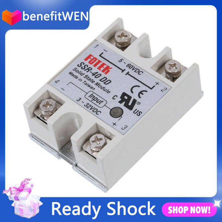 ใหม่ Single Phase Solid State Relay DC-DC SSR-40DD 40A DC3-32V DC5-60V สีขาว + เงิน | Lazada.co.th