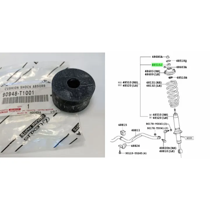 *ORIGINAL TOYOTA TGN40 INNOVA, KUN25, KUN26 HILUX FRONT/DEPAN ABSORBER ...