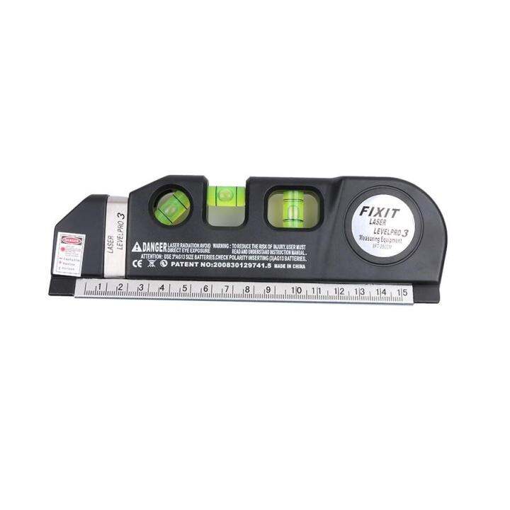 Multipurpose Level Laser Horizon Vertical Measure Tape Horizontal Ruler 4 in 1 Infrared Laser ...