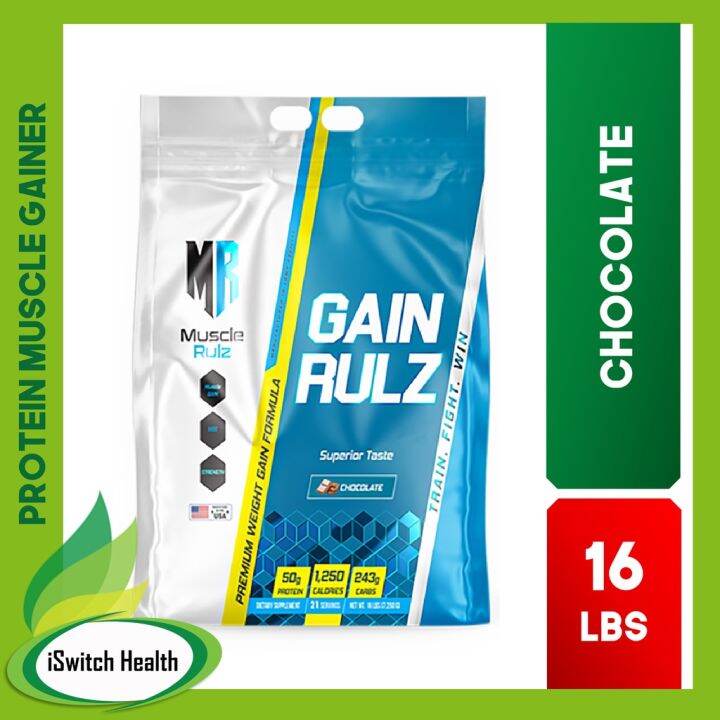 GHY-Muscle Rulz Gain Rulz Premium Weight Gainer Protein Formula - 16lbs ...