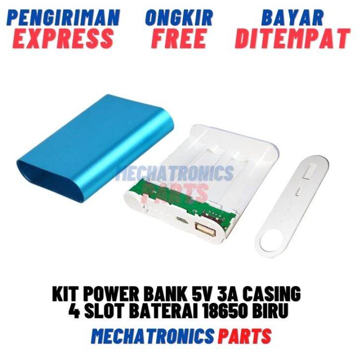 Kit Power Bank 5V 3A Casing 4 Slot Baterai 18650 Battery Powerbank ...