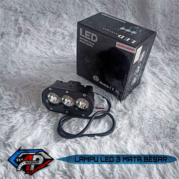LAMPU LED 3 MATA BESAR TERANG LAMPU SOROT MODEL 3 MATA OVAL TRAIL ...