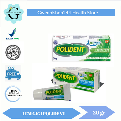 LEM GIGI POLIDENT 20 GR / LEM GIGI PALSU / PEREKAT GIGI PALSU | Lazada ...
