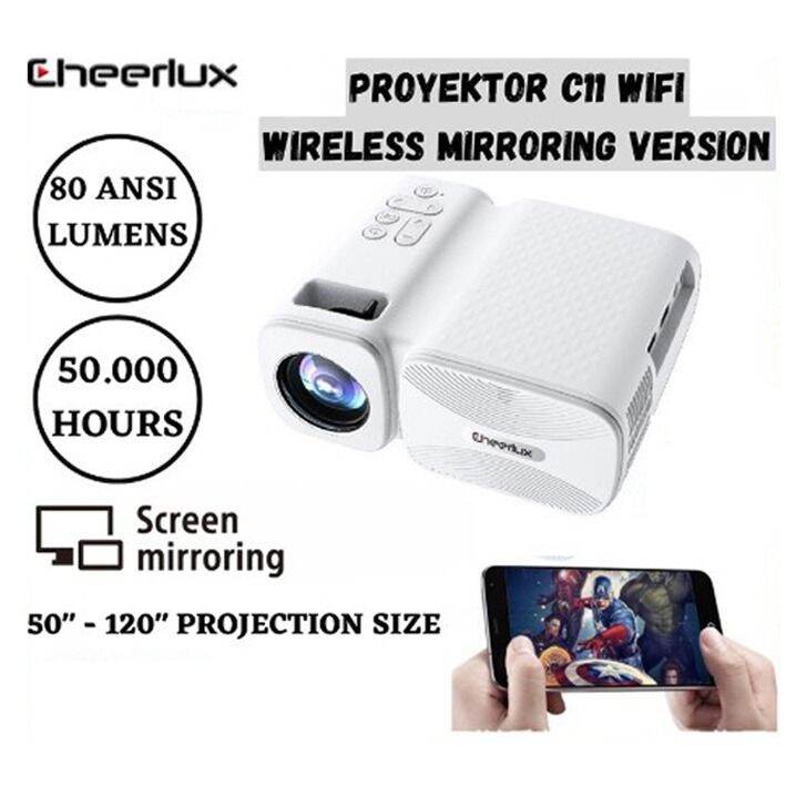 Cheerlux C11 Proyektor 80 Ansi Lumens WiFi TV Tuner LED Projektor 1080 | Lazada Indonesia