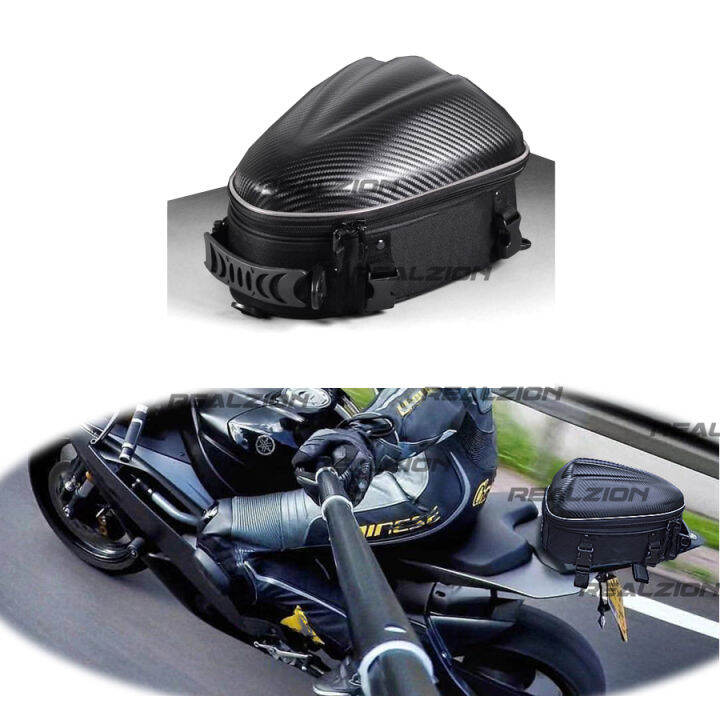 tail bag plain Motorcycle Rear Seat Bag with Waterproof Cover XSR155 ...
