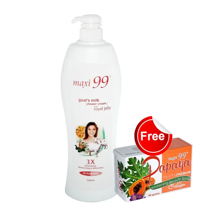 Maxi 99 Goat's Milk Shower Cream with Royal Jelly 1000ml (Free Maxi 99 ...