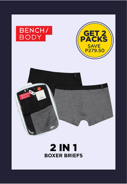 BENCH- TUX0202 2 Packs of 2 in 1 Men's Boxer Briefs (4 Pieces) | Lazada PH