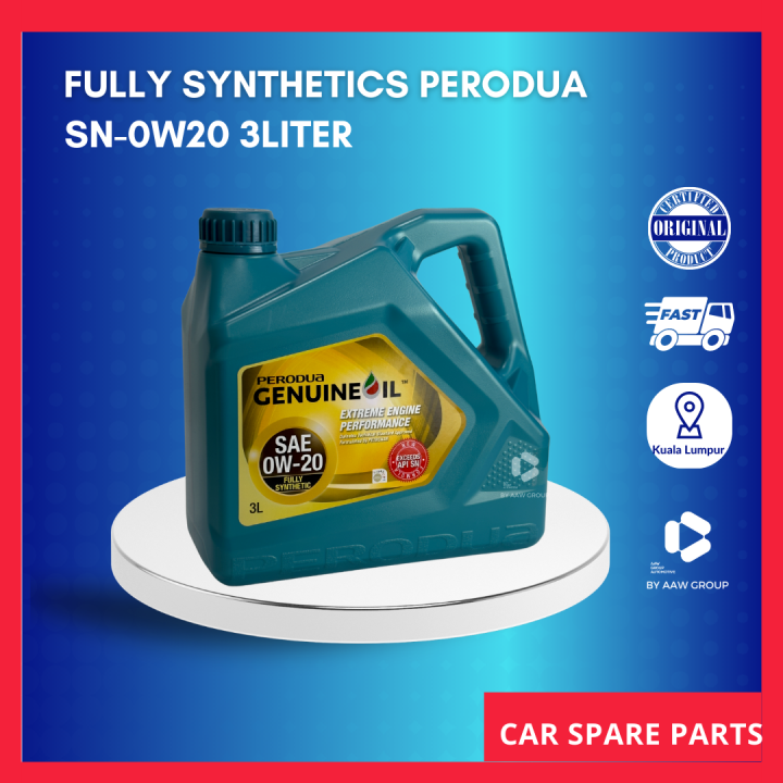 Perodua Fully Synthetic SAE 0W-20 Engine Oil (3L) | Lazada