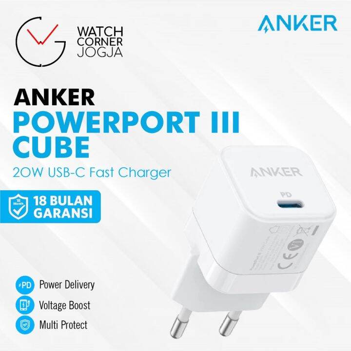 ANKER PowerPort III Cube 20W Wall Charger USB Type C PD ORIGINAL ...