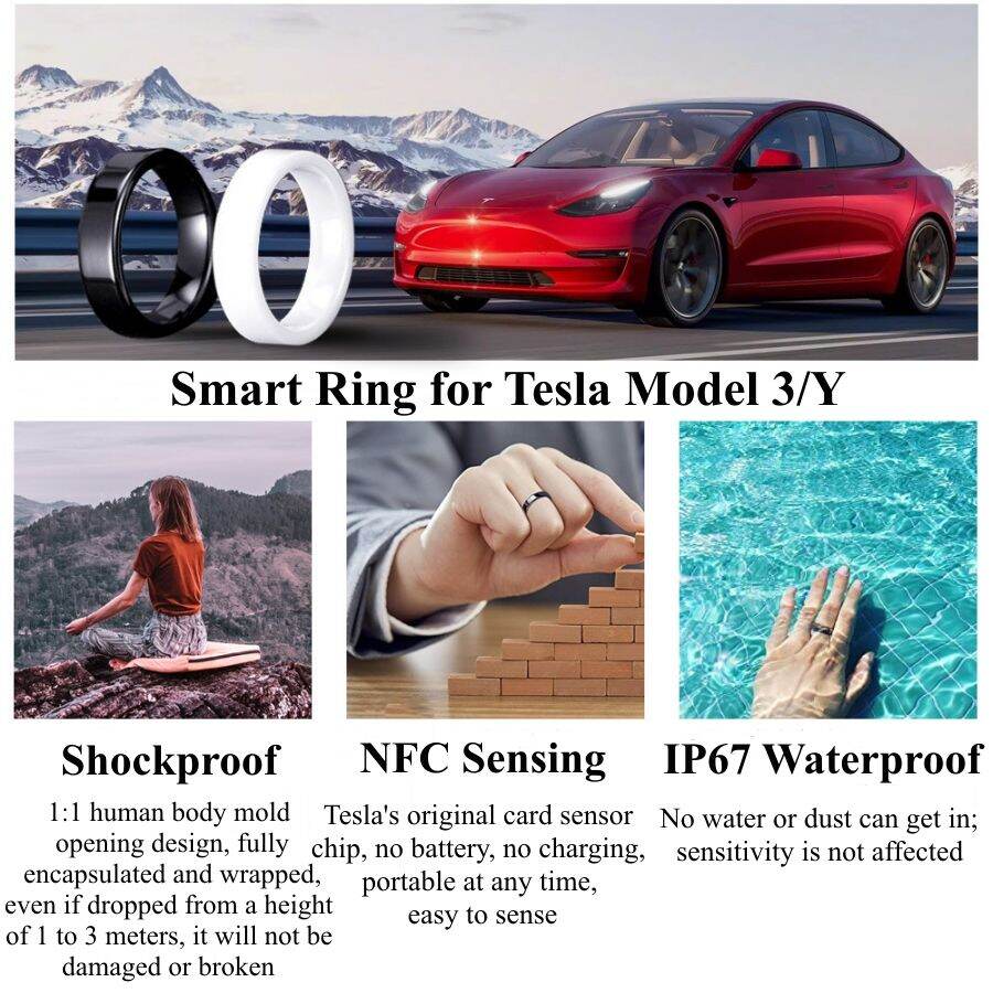 สำหรับ Tesla Smart Ring อุปกรณ์เสริมแหวนเซรามิคสำหรับรุ่น3รุ่น Y 2020 ...