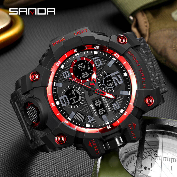 SANDA Mens Watch Sports Waterproof Watch Super Luminous Fashion Luxury ...