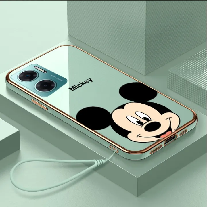 VIVO Y02S 2022 Luxury Cute Mickey Mouse Casing Square Edges Plating ...