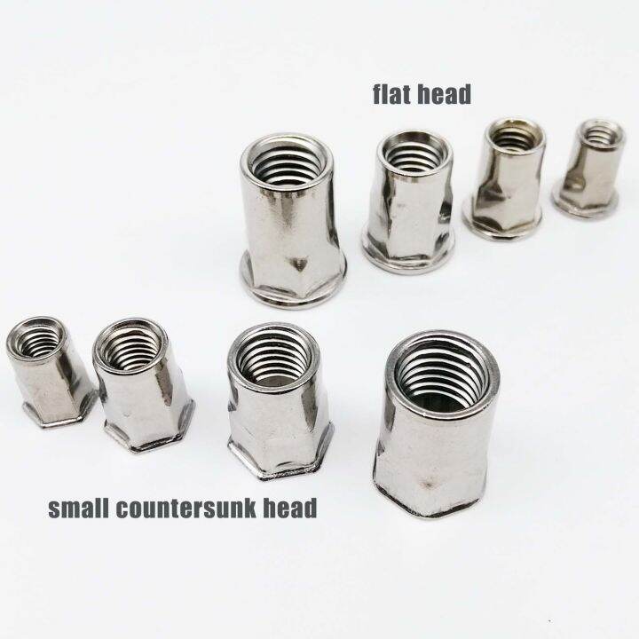 2/10pc M3 M4 M5 M6 M8 M10 M12 304 Stainless Steel Half Semi Hex Hexagon Head Bind Rivet Nut ...