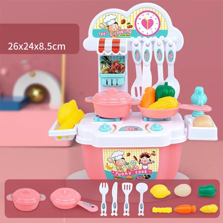Mini Kitchen Playset Kids Cooking Toys Set Mini Chef Pretend Play for ...