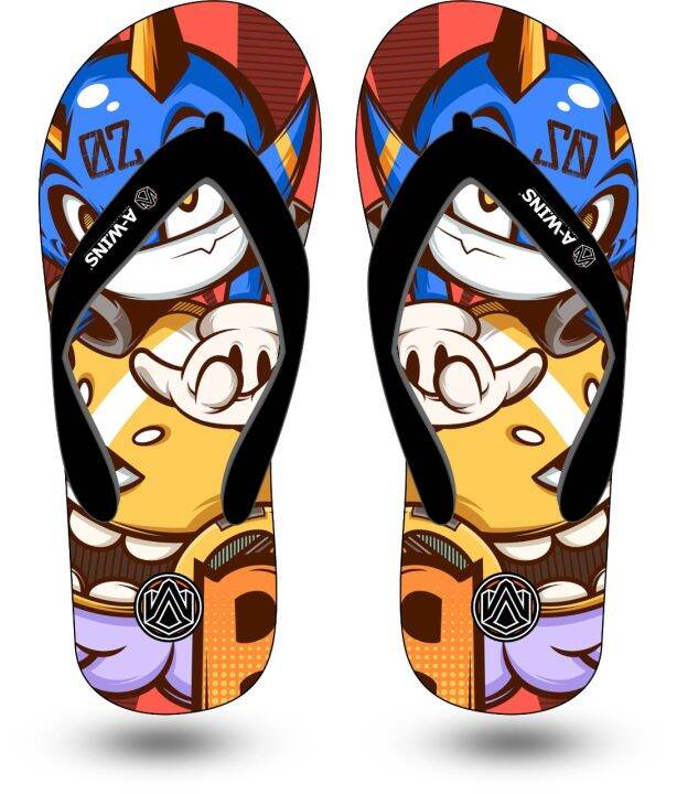 SENDAL DISTRO ANAK REMAJA USIA 16 TAHUN SANDAL PRINTING KARAKTER SONIC ...