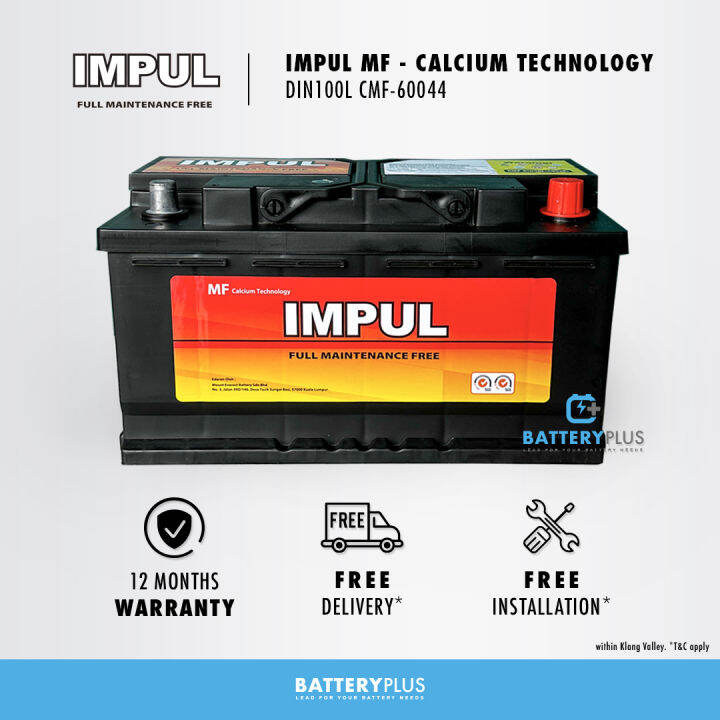 DIN100L | DIN100 | 60044 | IMPUL MF - Calcium Technology Car Battery Bateri Kereta For BMW ...