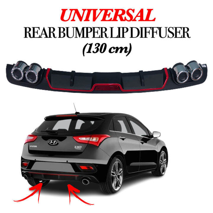 OCPA Universal 130cm Car Rear Bumper Diffusers Lip Spoiler Body Kits ...