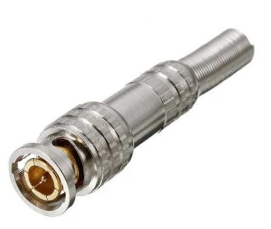 BNC MALE CONNECTOR FOR RG-59/ RG6 COAXIAL CABLE BRASS END CRIMP CABLE SCREWING CAMERA FREE ...