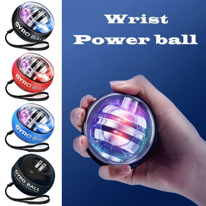 Metal Gyro Power Ball LED Wrist Exercise Ball Self-starting Powerball ...