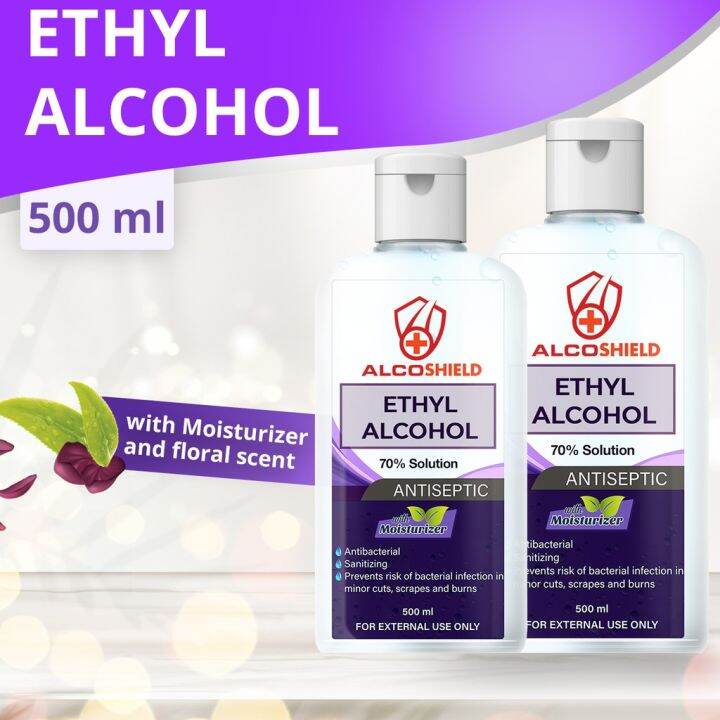 Alcoshield 70% Ethyl Alcohol 500ml Fliptop (set of 2)AHk | Lazada PH