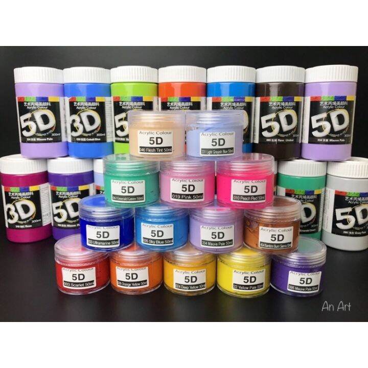 Màu Acrylic 3D - 5D 50ml Từ Lọ Nguyên Chất 300ml - Bảng Màu 1 | Lazada.vn