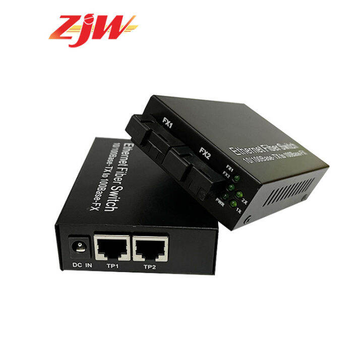 ZJW 10/100M Media Converter 2 SC Port 2 / 4 RJ45 Port Transceiver Fiber ...