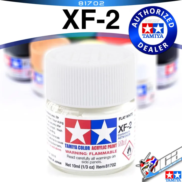 TAMIYA 81702 XF-2 XF2 FLAT WHITE MATT MATTE สีขาวด้าน ACRYLIC PAINT MINI COLOR 10ML สีอะครีลิก ...