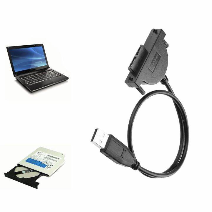 COTSZ Black USB To SATA for Laptop CD/DVD ROM 7+6 13Pin External ...
