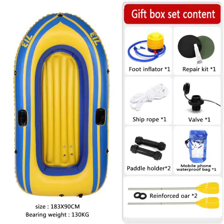 【COD】 Inflatable Fishing Boat PVC 2 Persons Rowing Air Drifting Diving ...