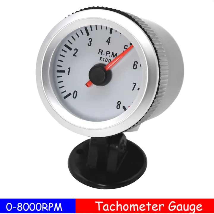 Universal 2 "Tach Gauge Meter 52มม. 12V LED สีฟ้า0 ~ 8000RPM รถ ...