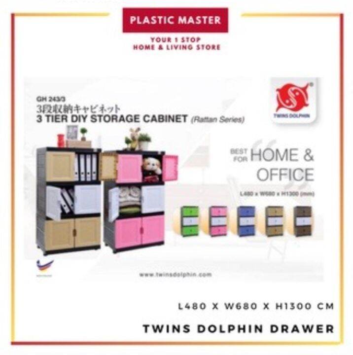 3 Tier Plastic Drawer Cabinet Storage Drawer 3 Tier Storage Cabinet ...