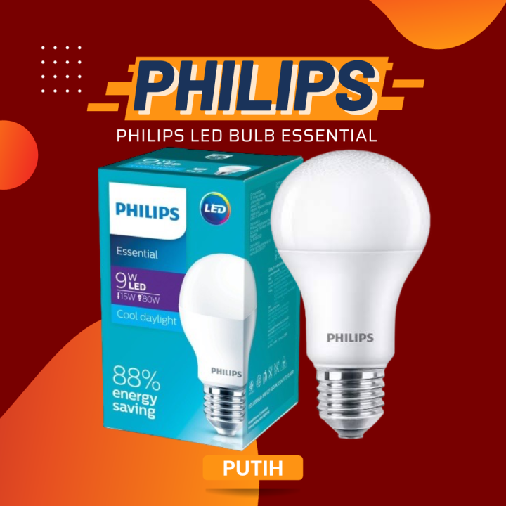 Lampu Philips Led bulb ESS Essential Philips Essential 9W 9Watt 9 W 9 ...