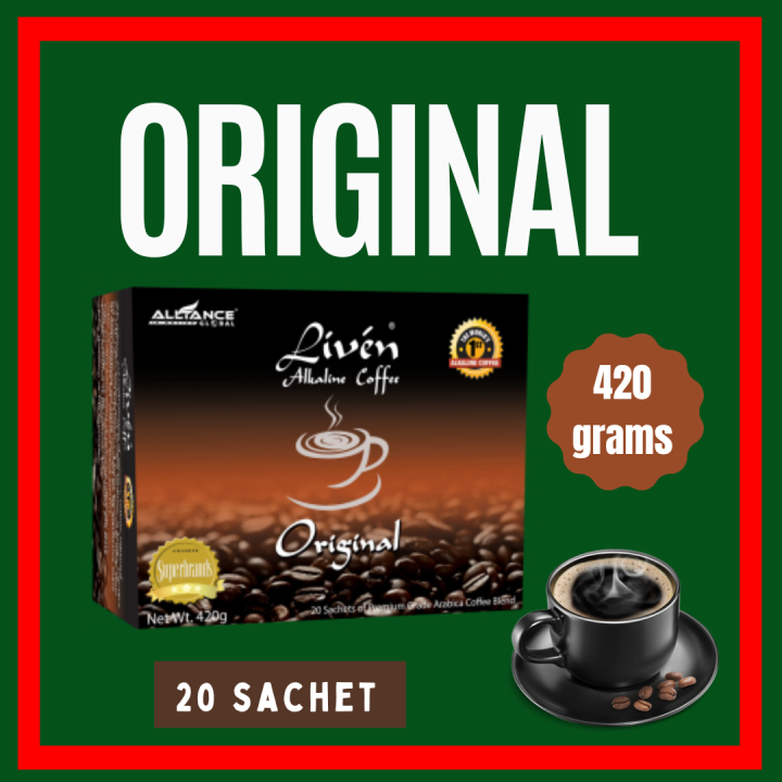 Liven Alkaline Original Coffee 420 grams (20sachet) Sliming Fast Coffee ...