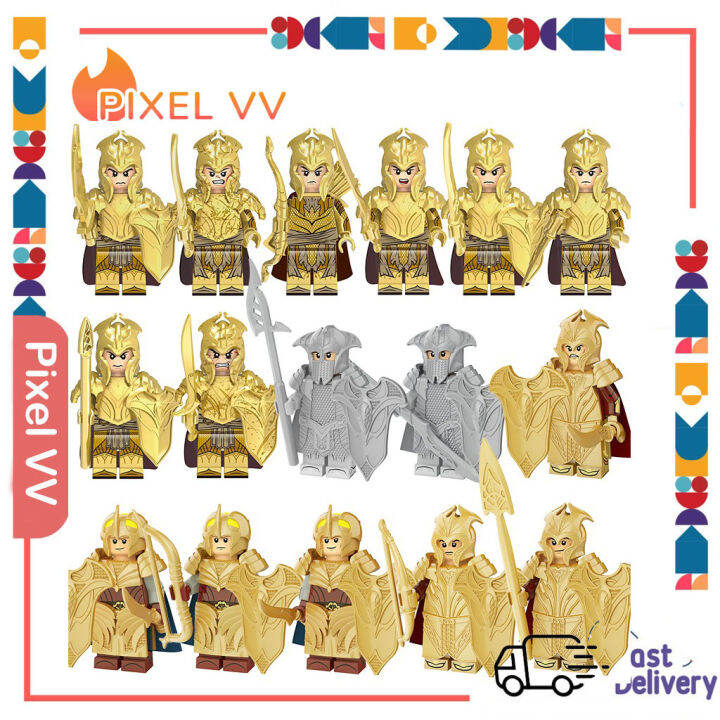 Lord Of The Ring Minifigures Toys Brick Elven Guard Warrior Archer Elf ...