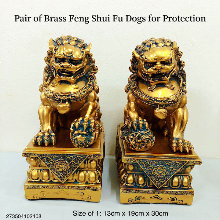 Fengshui Pair of Brass Fu Dog Fu Dogs for Protection | Lazada PH