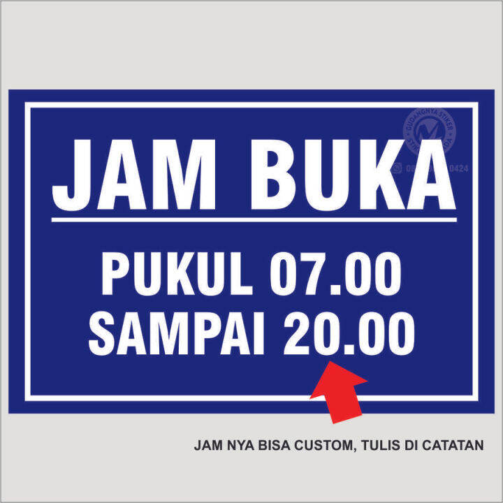 STIKER VINYL JAM BUKA TOKO BISA CUSTOM | Lazada Indonesia