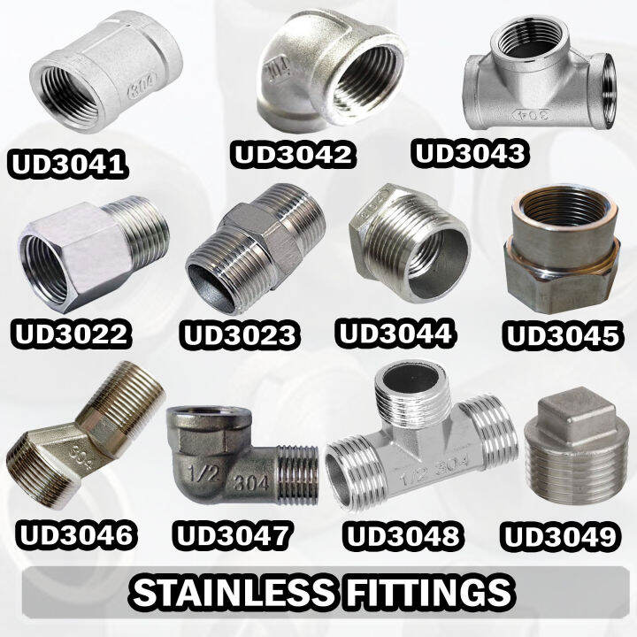 STAINLESS 304 ELBOW REDUCER ADAPTER NIPPLE PLUG TEE STAINLESS FITTINGS ...